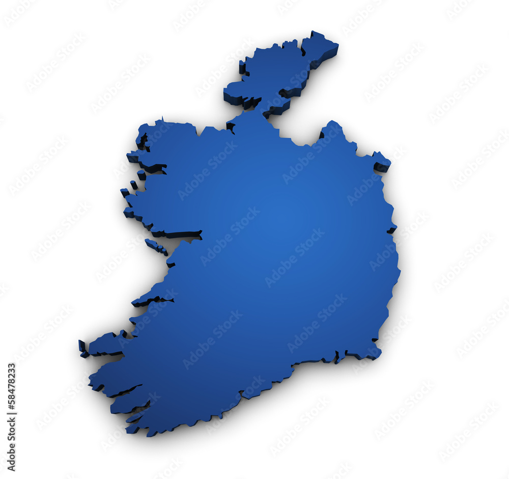 Map Of Ireland 3d Shape Stock Photo | Adobe Stock