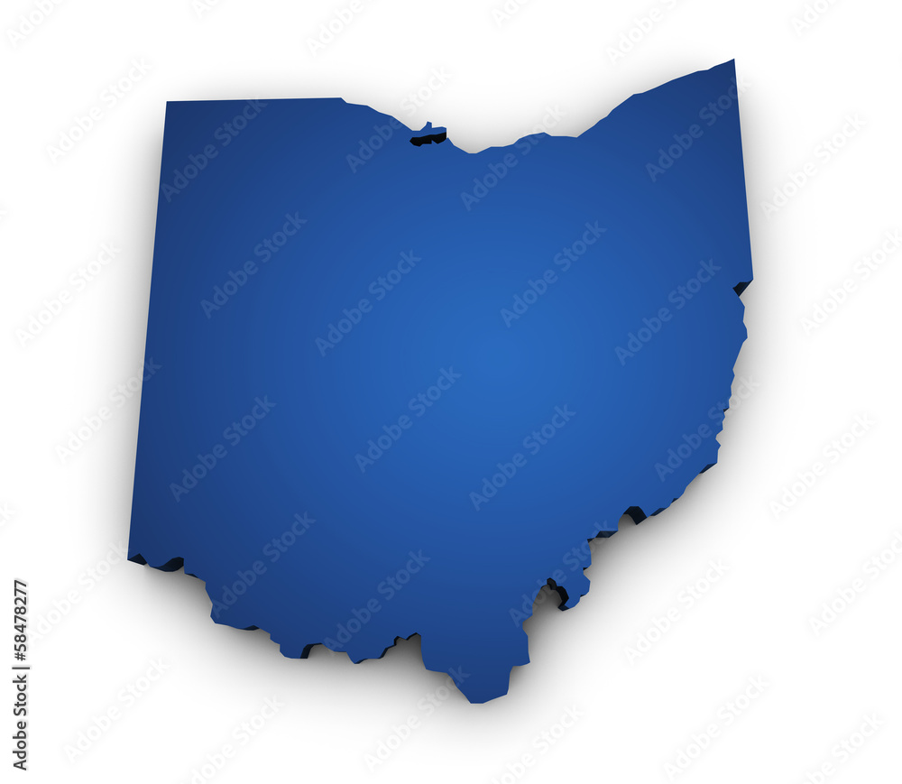 Map Of Ohio 3d Shape Stock Illustration | Adobe Stock