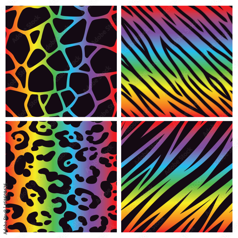 Rainbow Animal Print Collection Stock Vector | Adobe Stock