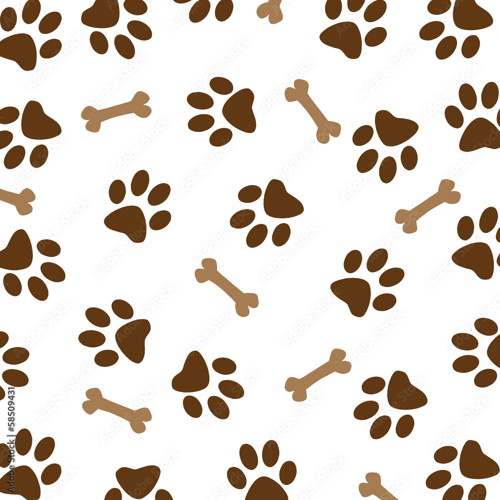 Brown Dog Paw Pattern Stock Illustration | Adobe Stock