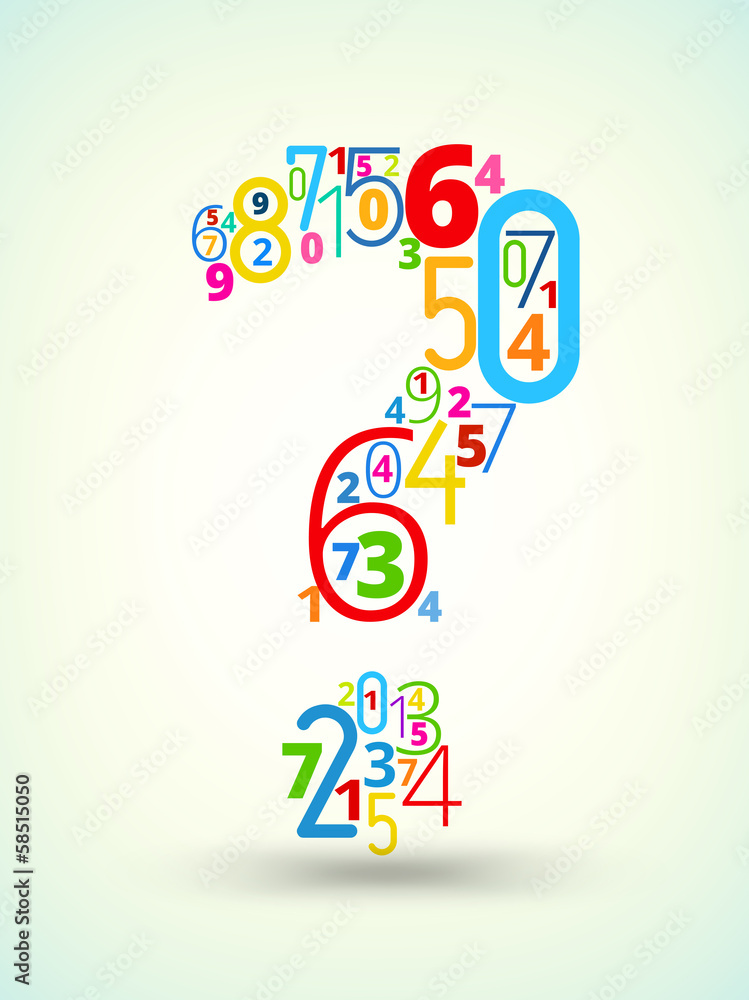 Question mark , colored vector font from numbers Stock Vector | Adobe Stock