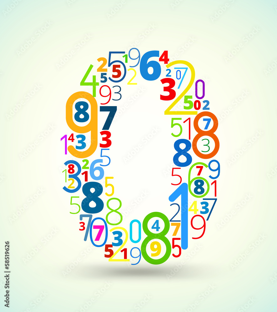 Number 0, colored vector font from numbers Stock Vector | Adobe Stock