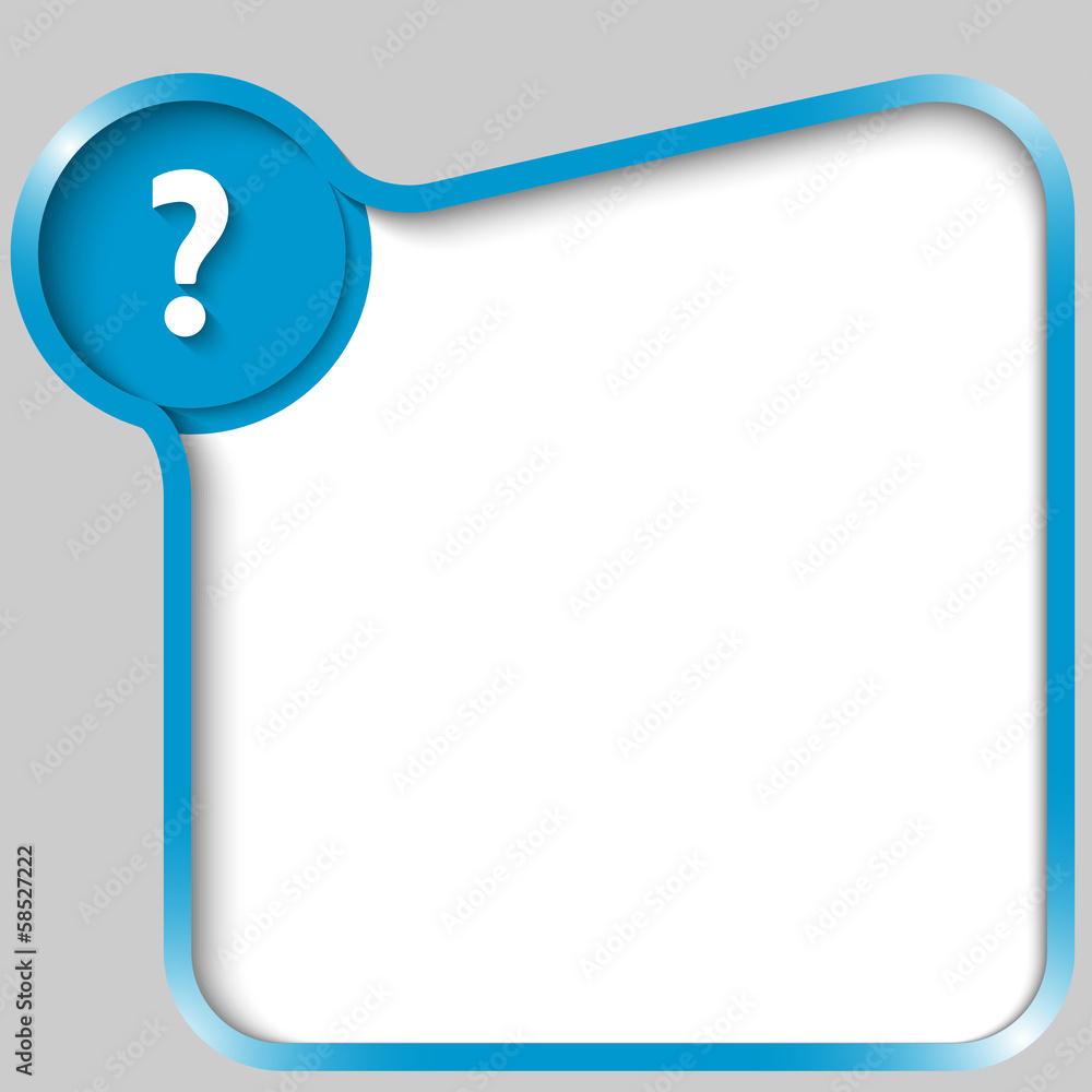 blue text box for any text with question mark Stock Vector | Adobe Stock