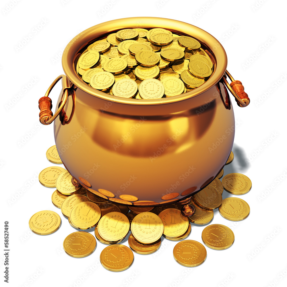 Pot of gold Stock Illustration | Adobe Stock