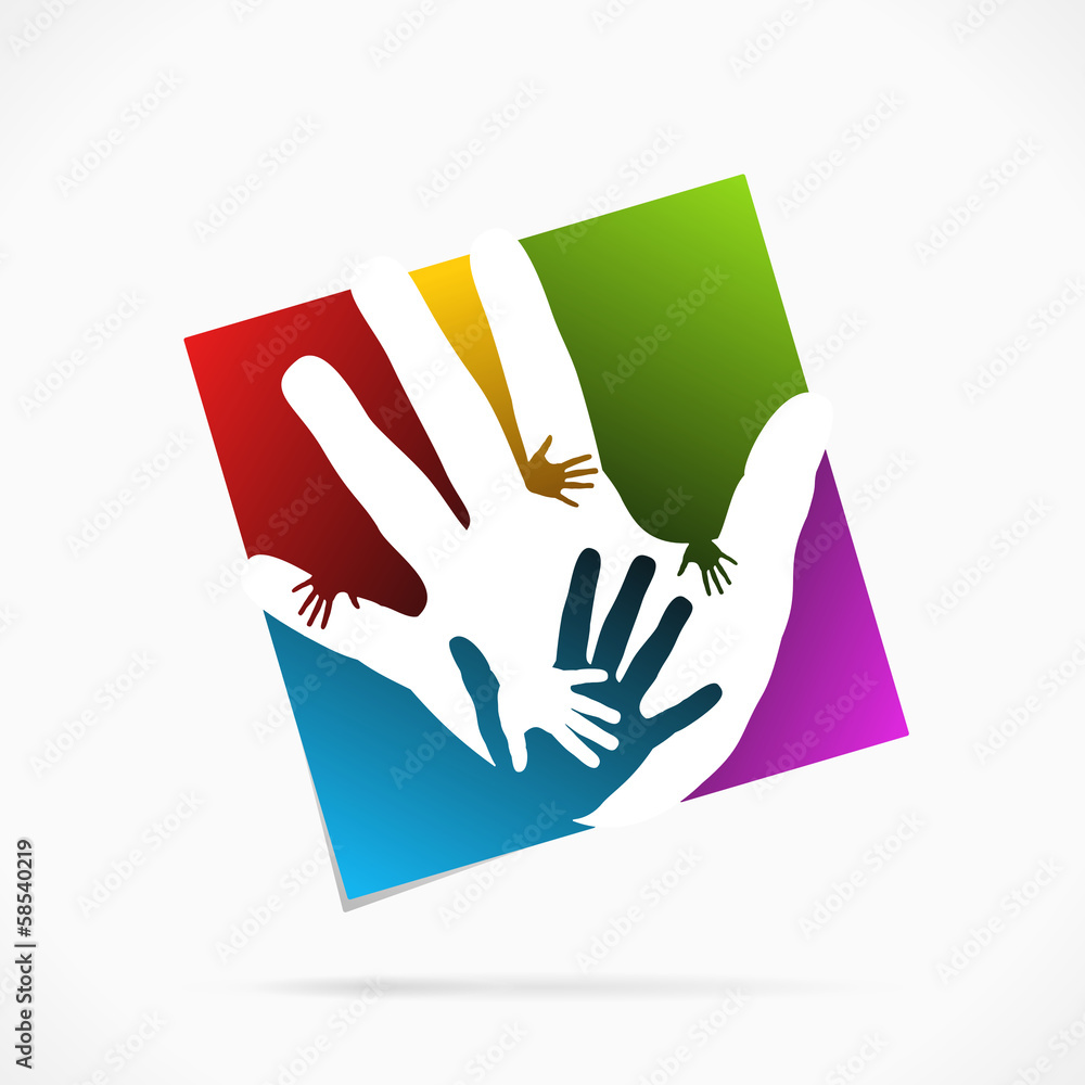 Abstract palm hand logo symbol vector illustration Stock Vector | Adobe ...
