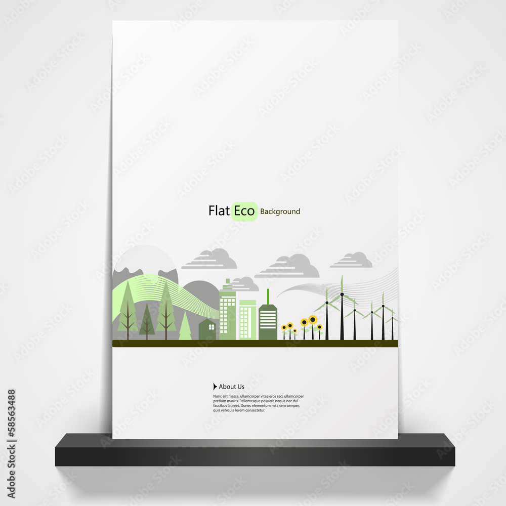Abstract Eco theme flyer template or corporate banner design, Stock ...