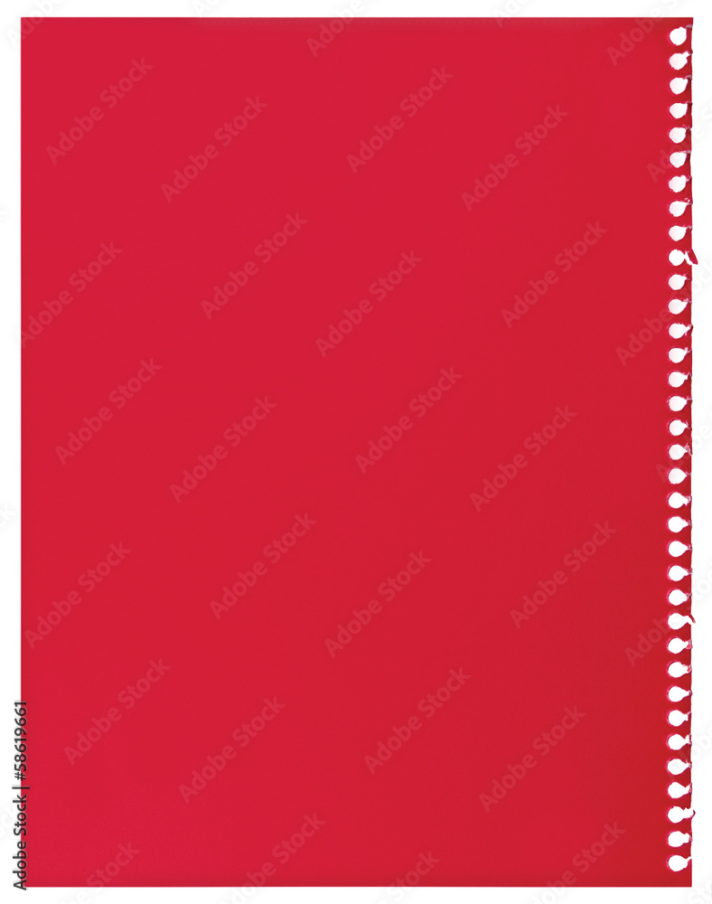 Red notepaper single sheet blank torn jotter notebook background Stock ...