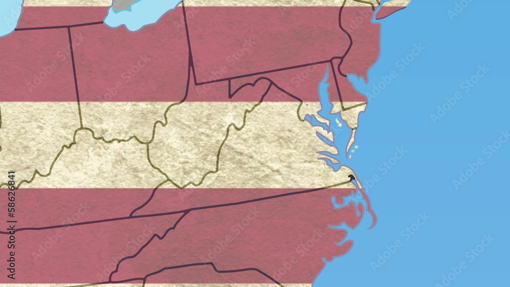 Washington DC pull out, smooth USA map, all states available Stock ビデオ ...