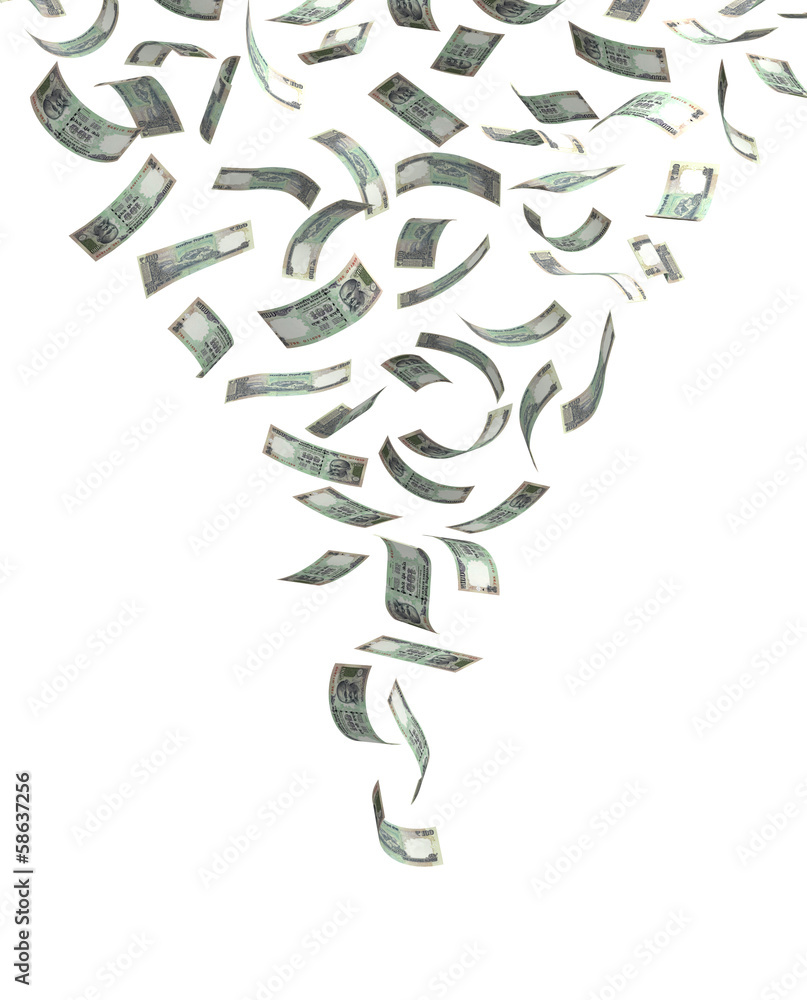 Flying Indian Rupee Stock Illustration | Adobe Stock