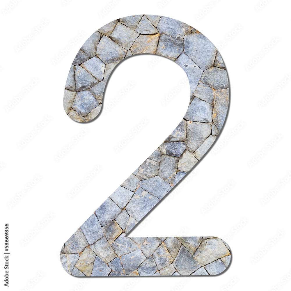 Font stone wall texture numeric 2 Stock Photo | Adobe Stock