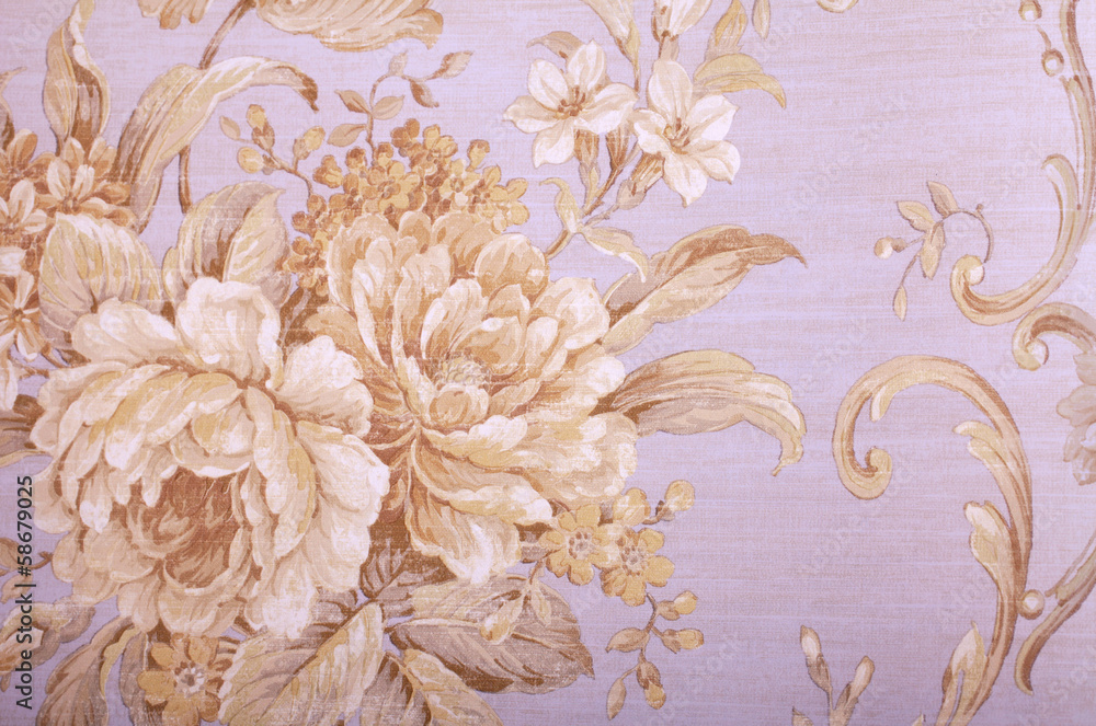 Vintage wallpaper with floral pattern Stock Photo | Adobe Stock