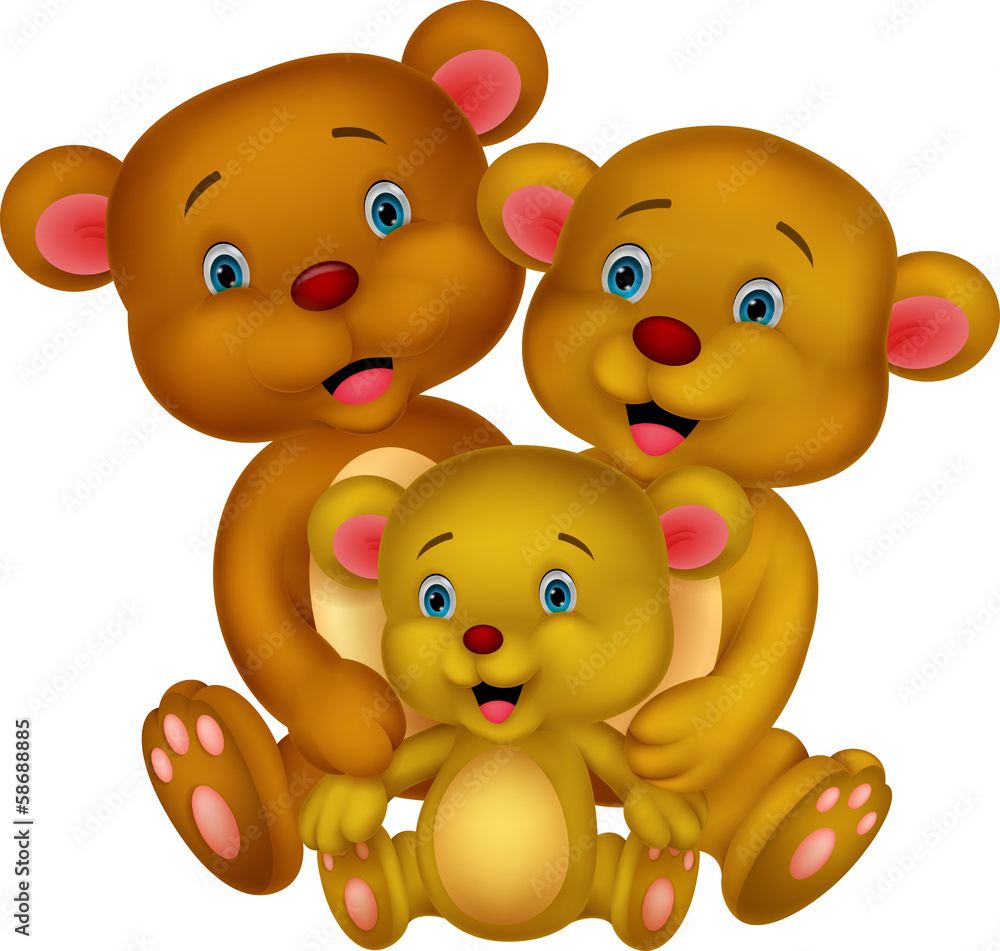 Bear family cartoon Stock Vector | Adobe Stock