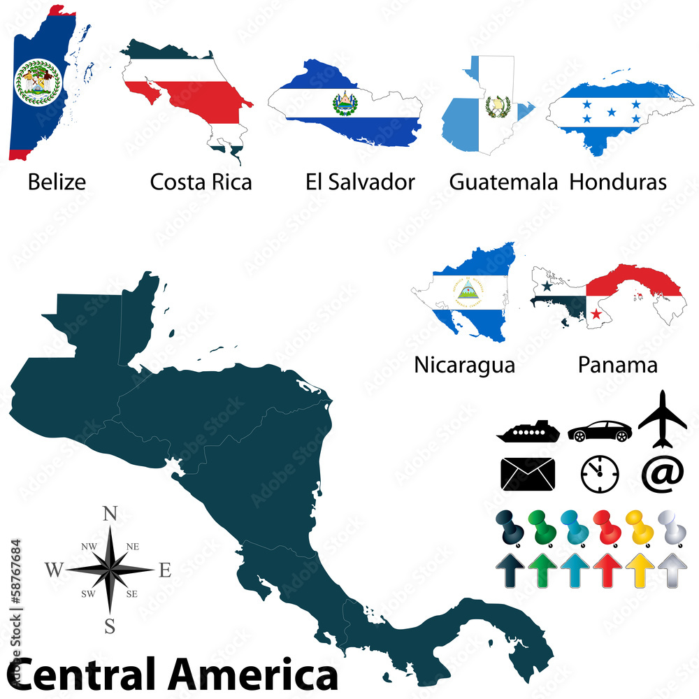 Poster Political map of Central America – Wall Art | UkPosters