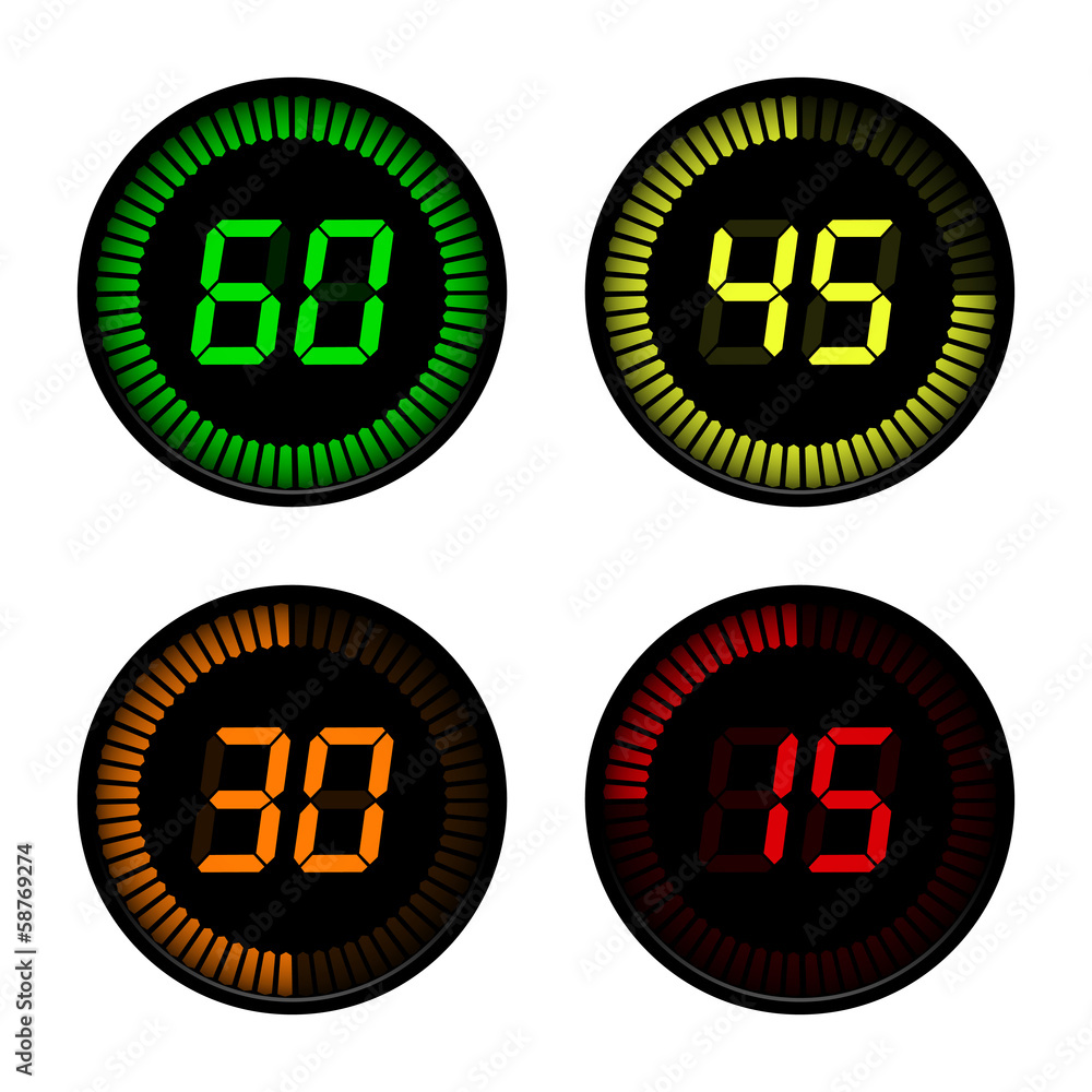 Digital Countdown Timer on white background Stock Vector | Adobe Stock