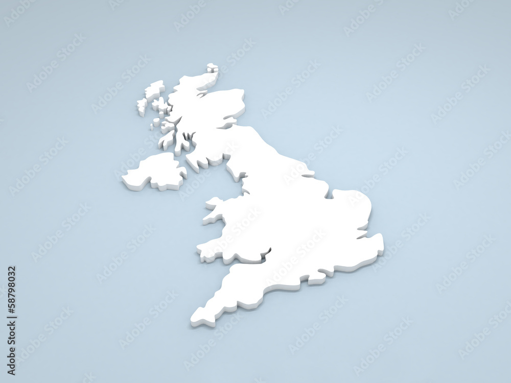United Kingdom 3D map Stock Illustration | Adobe Stock