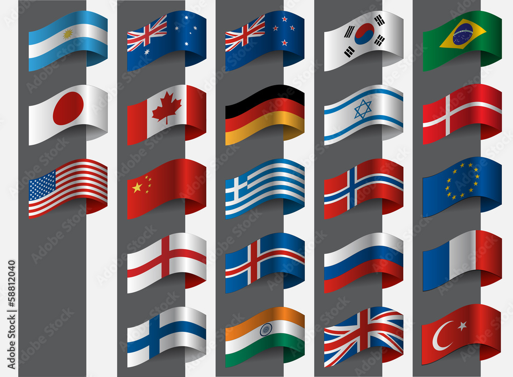 Collection of flags. Vector design. Stock Vector | Adobe Stock