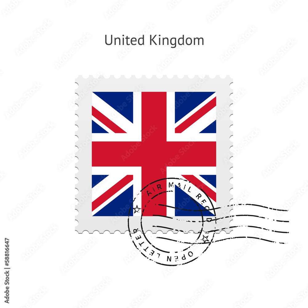 United Kingdom Flag Postage Stamp. Stock Vector | Adobe Stock