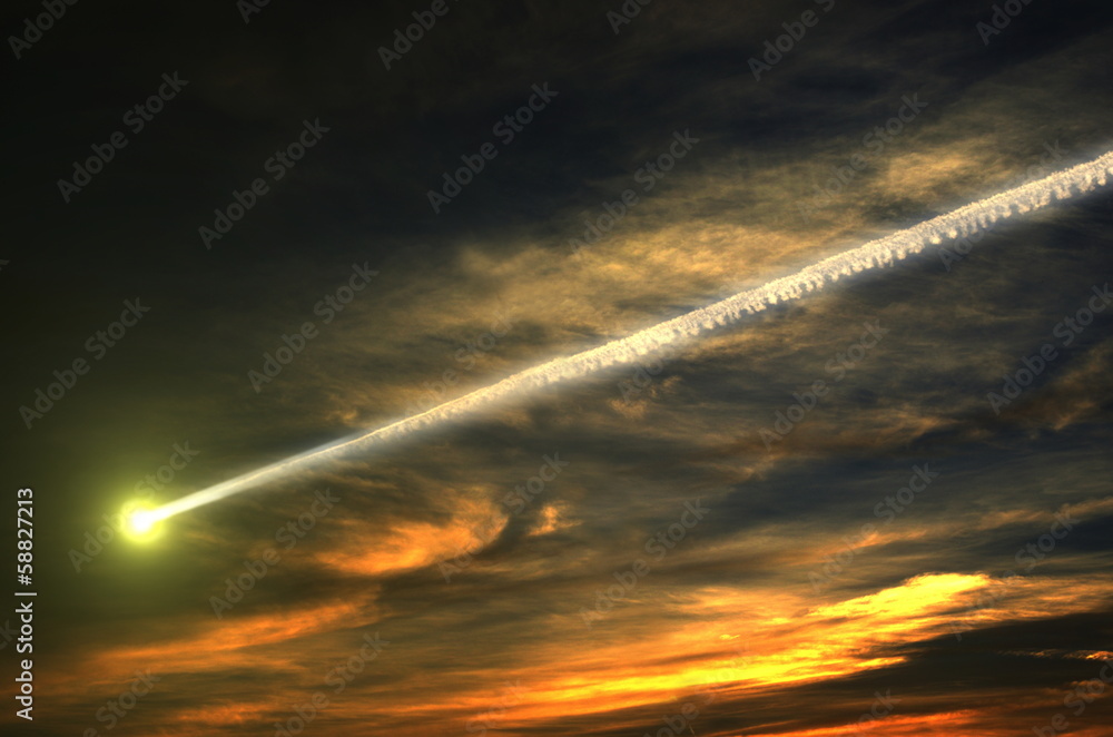 flying meteor Stock Photo | Adobe Stock