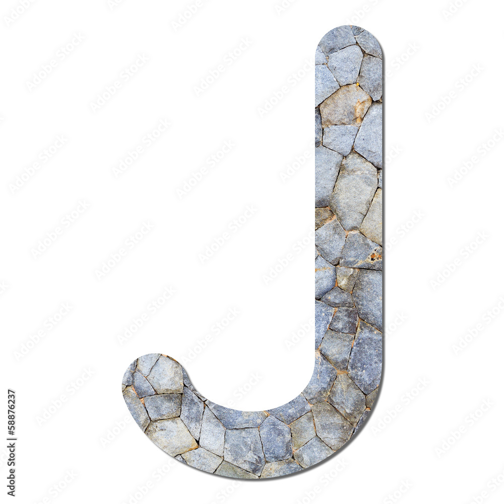 Font stone wall texture alphabet J Stock Photo | Adobe Stock