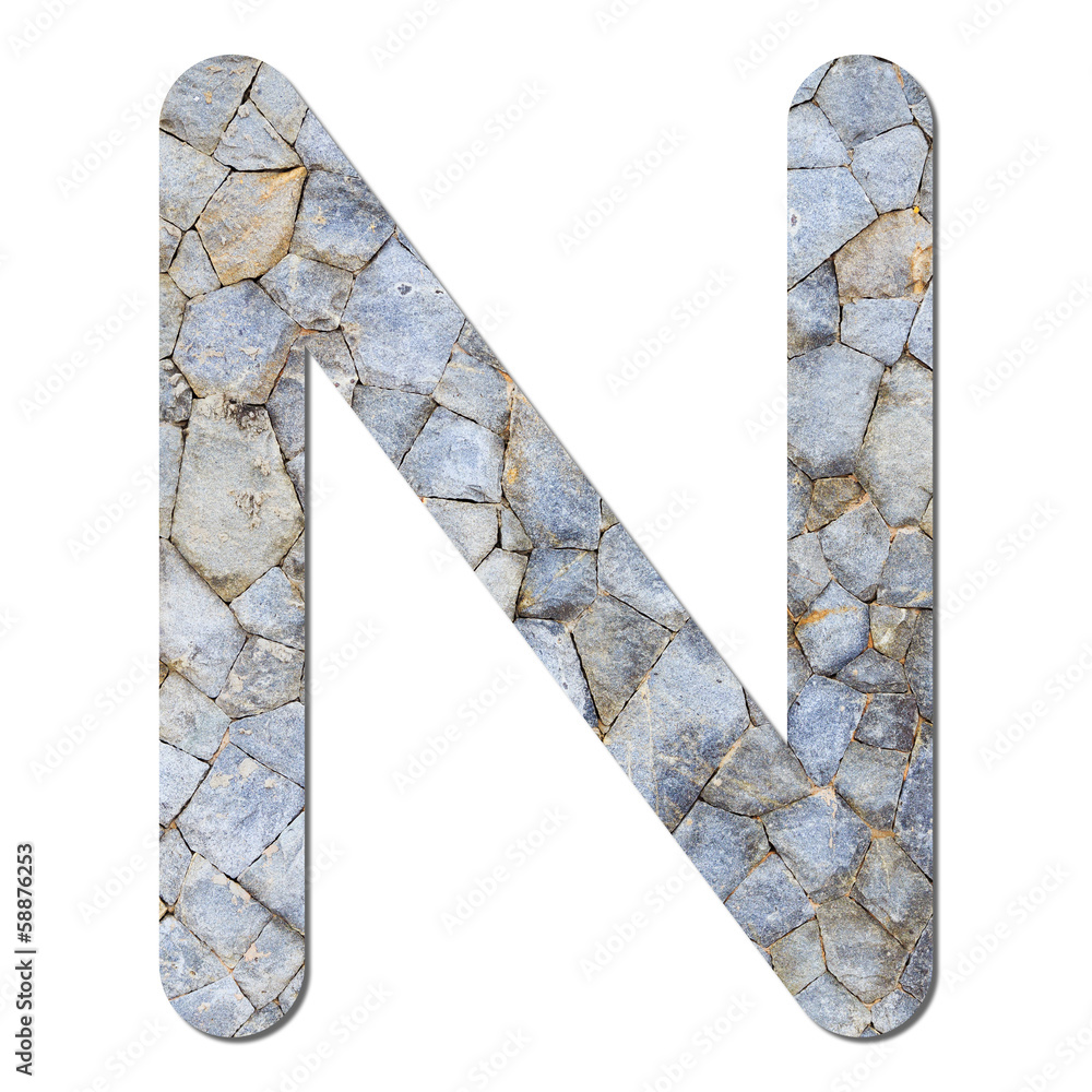 Font stone wall texture alphabet N Stock Photo | Adobe Stock