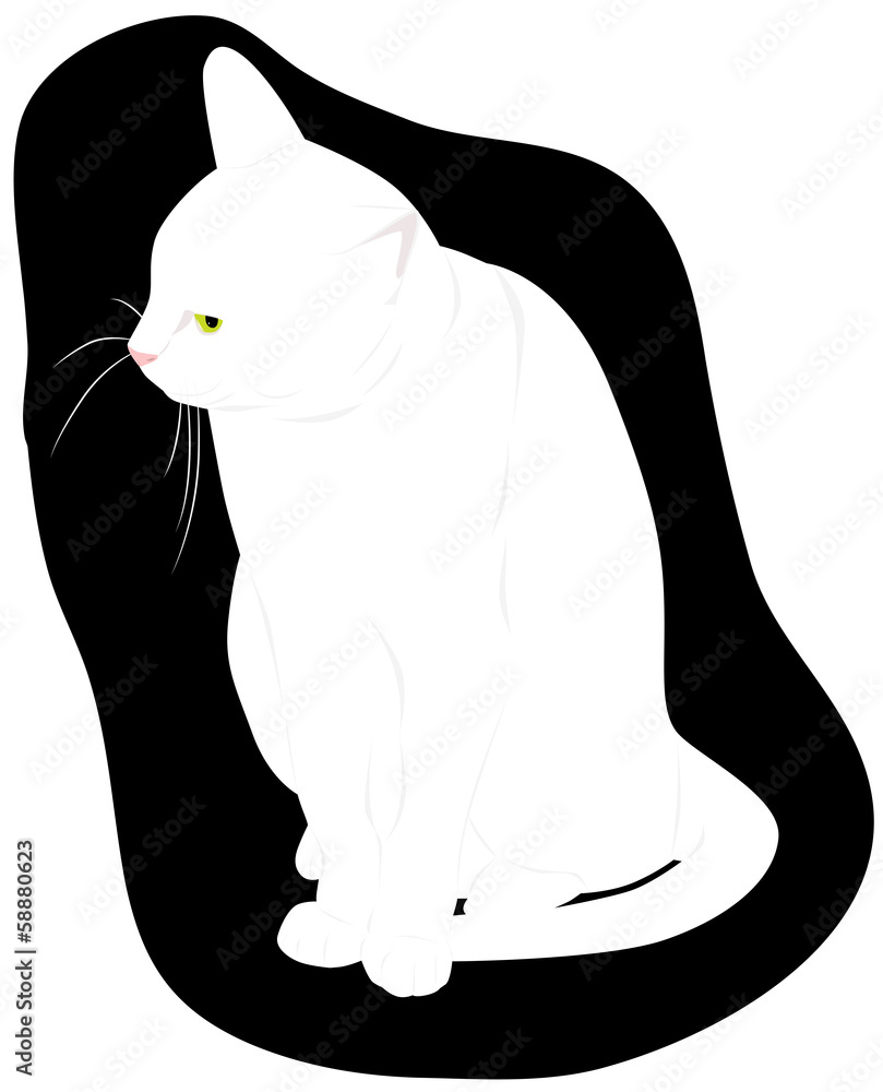White cat Stock Vector | Adobe Stock