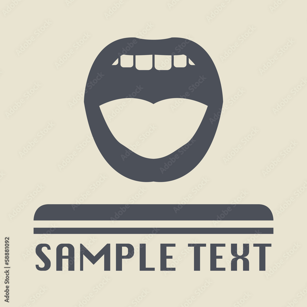 Mouth icon or sign, vector illustration Stock-Vektorgrafik | Adobe Stock