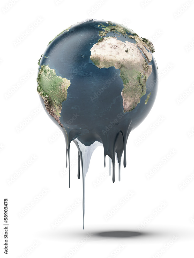 Painted earth globe (Earth map provided by NASA) Stock Illustration ...