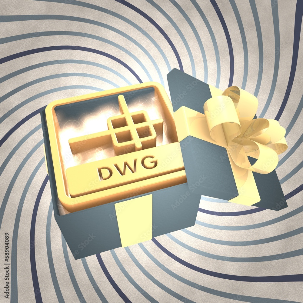 vintage christmas gift box with dwg file icon Stock Illustration ...