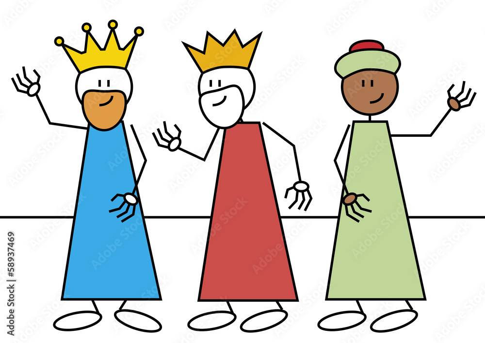 stick figure three wise men Stock Vector | Adobe Stock