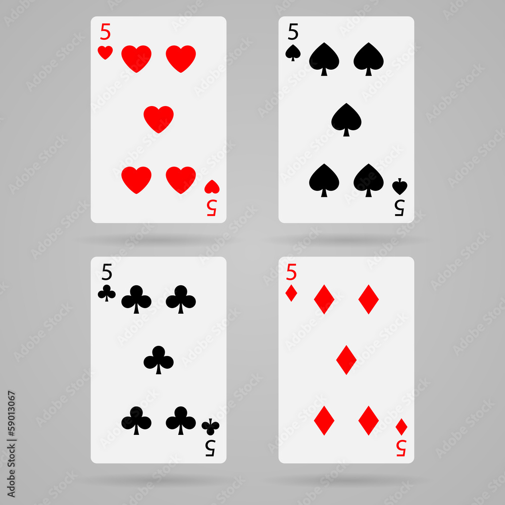 Vector five cards Stock 벡터 | Adobe Stock