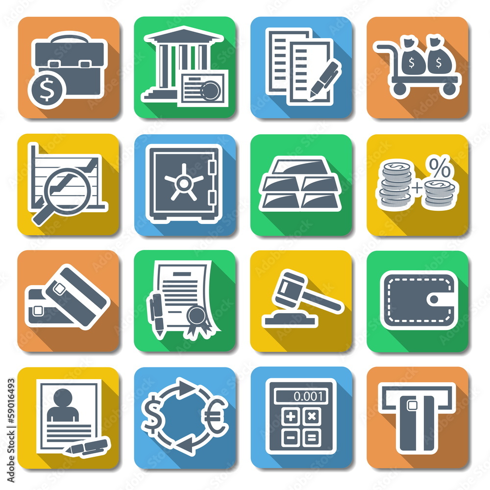 Bank Flat Icons