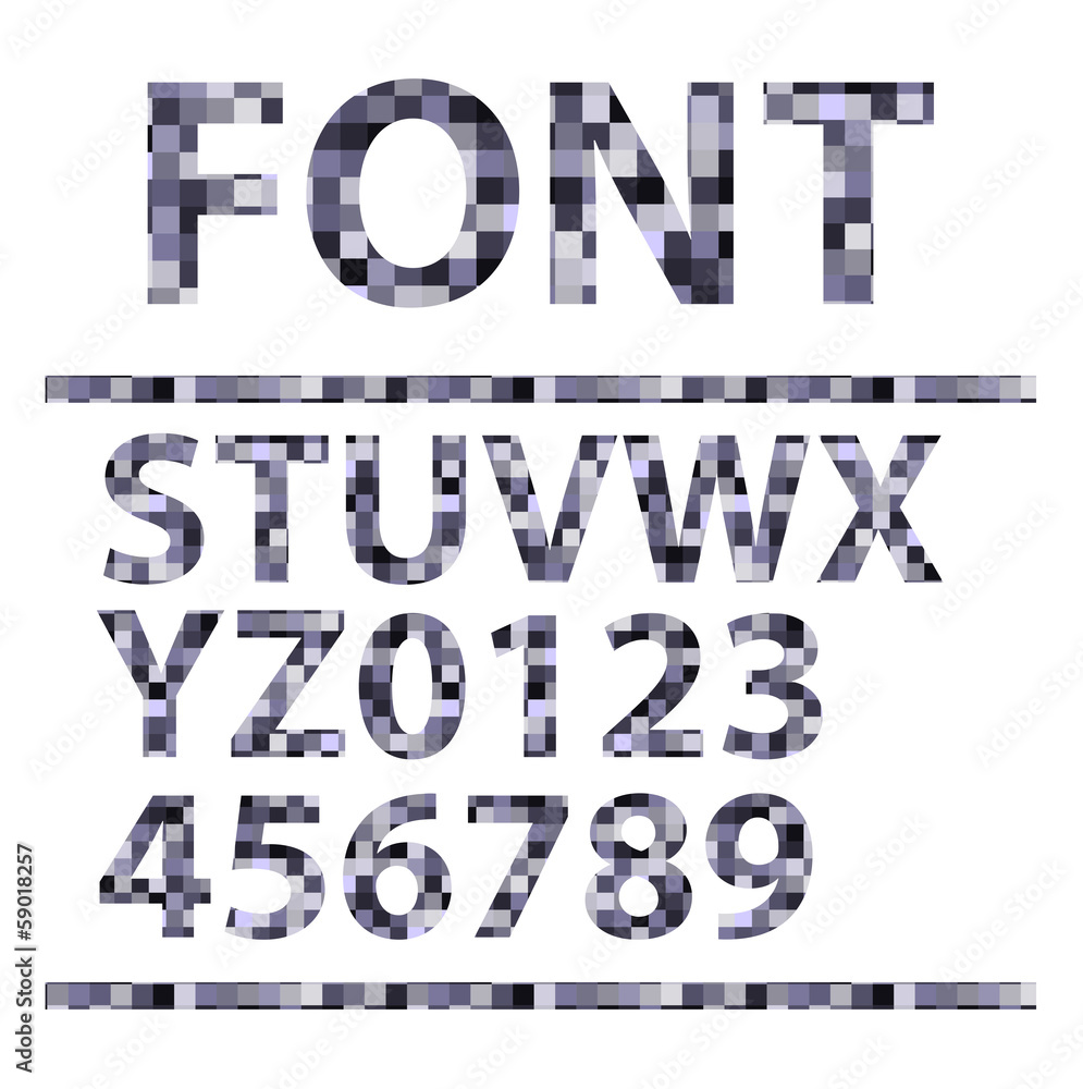 Abstract mosaics alphabet set. Font. Vector illustration. Stock Vector ...