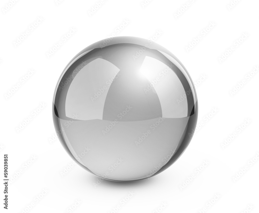 Metal sphere render on white isolated with clipping path Stock ...