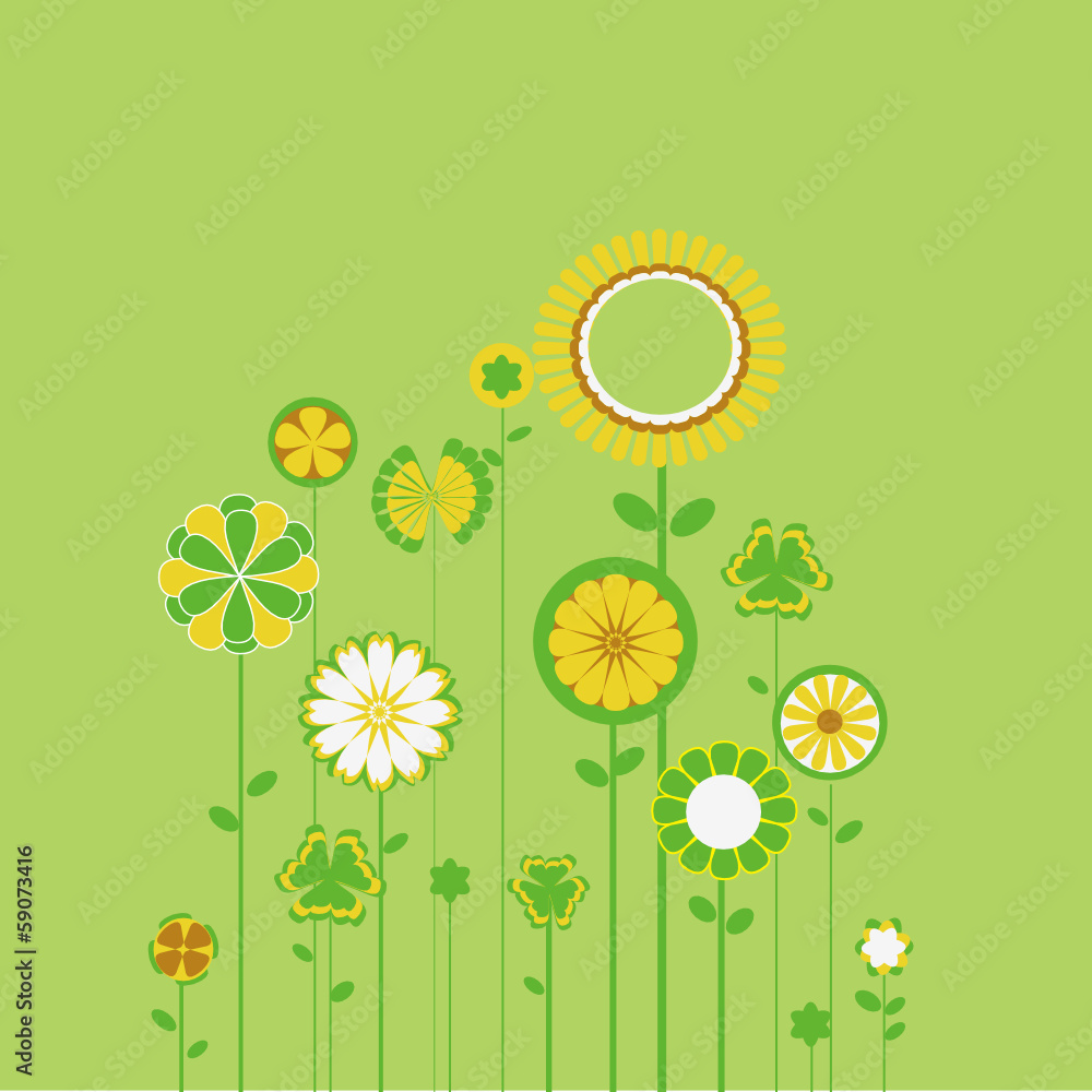 cartoon flowers background Stock Vector | Adobe Stock