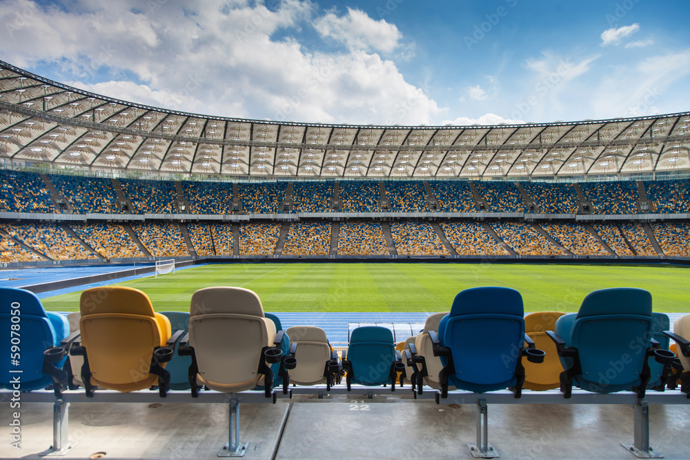 Empty football stadium Stock Photo | Adobe Stock