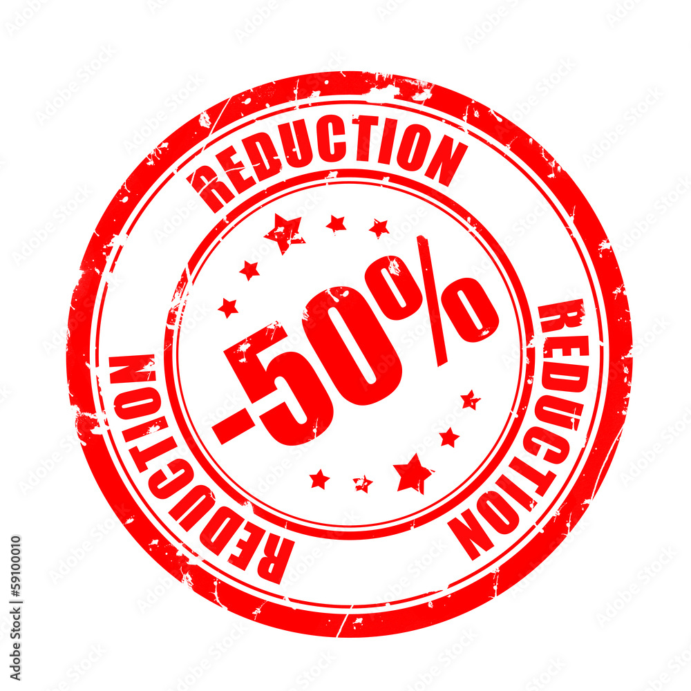 tampon 50% réduction Illustration Stock | Adobe Stock