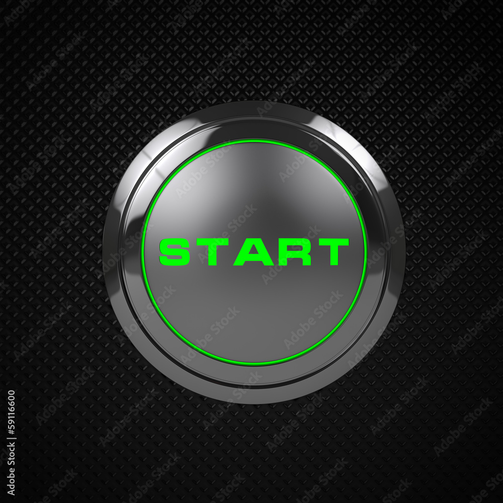 Green LED start button on black background. Stock Illustration | Adobe ...