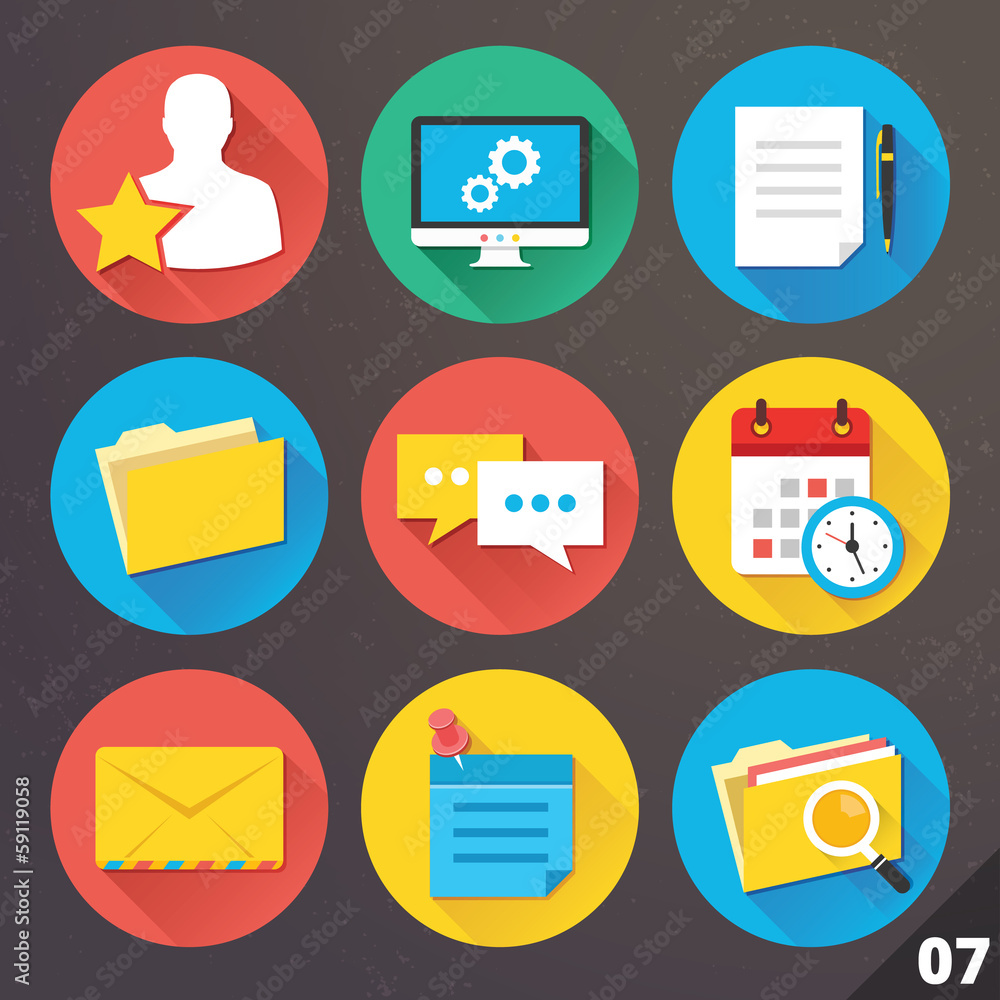 Vector Icons for Web and Mobile Applications. Set 7. Stock-Vektorgrafik ...