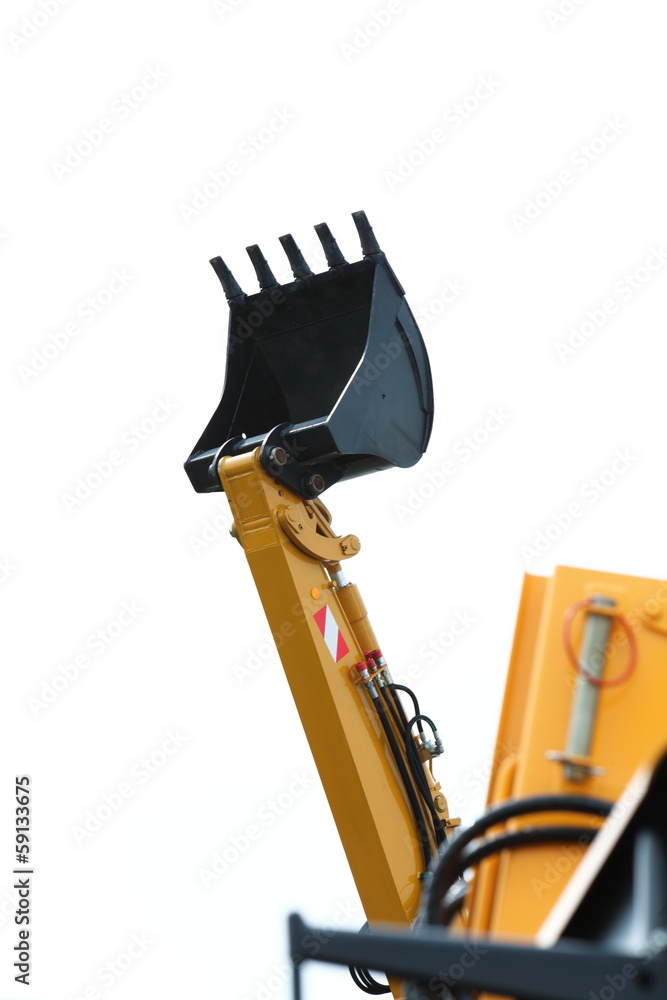 Digger excavator isolated on white background Stock Photo | Adobe Stock