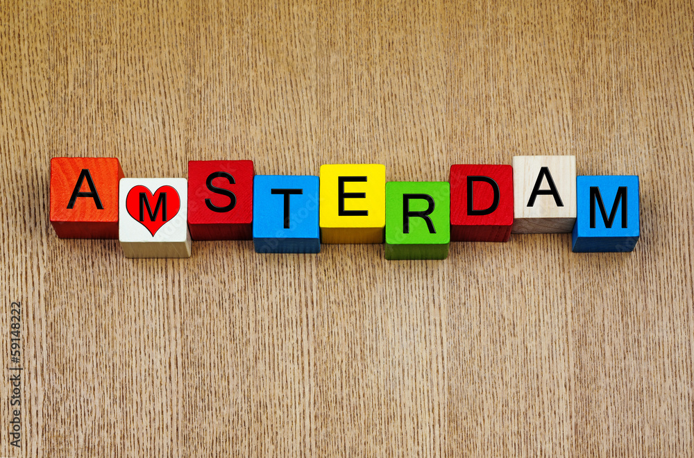 I Love Amsterdam, Netherlands - sign series for cities & travel Stock Photo | Adobe Stock