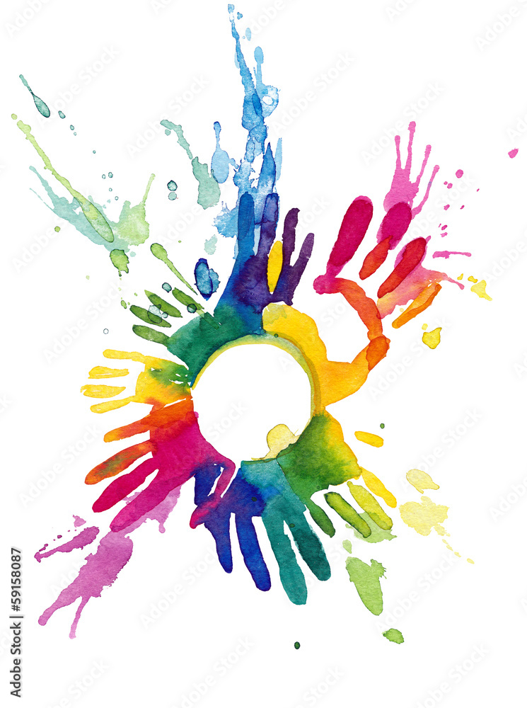 colorful hands Stock Illustration | Adobe Stock
