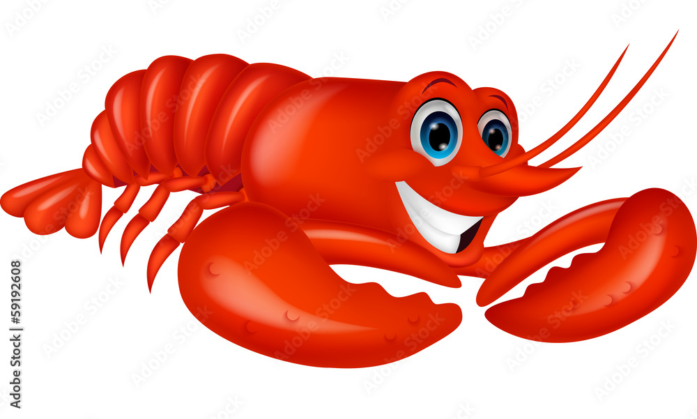 Cute lobster cartoon Stock Vector | Adobe Stock