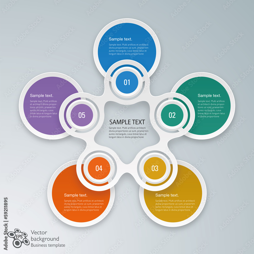 Infographics Vector Background 5-Step Process Stock Vector | Adobe Stock