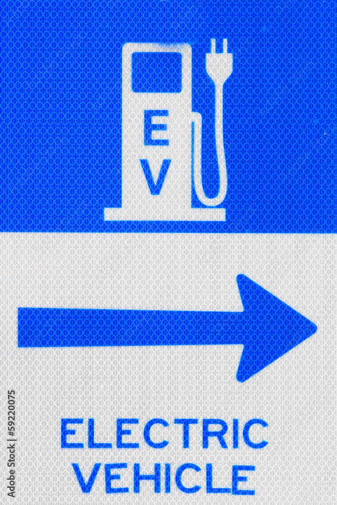 EV Electric Vehicle Charging Station Sign Stock Photo | Adobe Stock