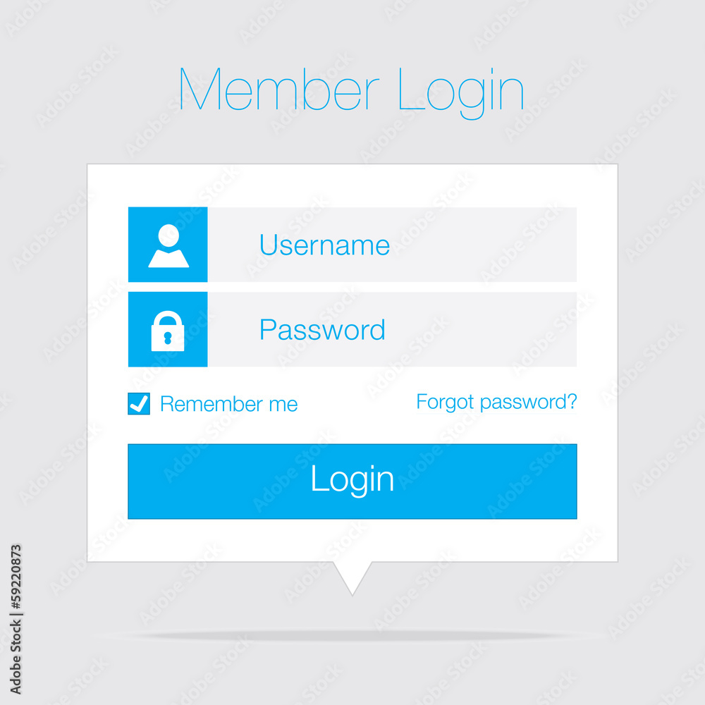 Clean Login Form Design Stock Vector | Adobe Stock