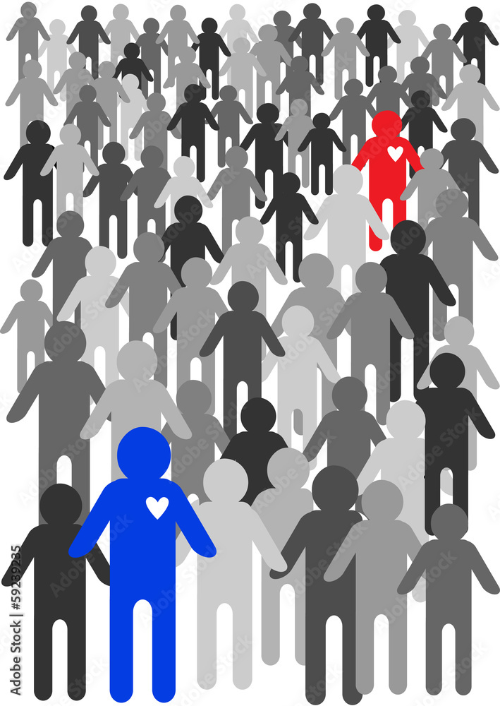 vector cartoon illustration of crowd of people Stock Vector | Adobe Stock