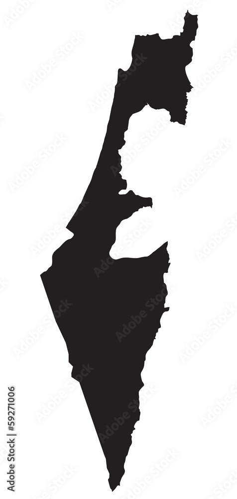 black and white map of Israel Stock Vector | Adobe Stock