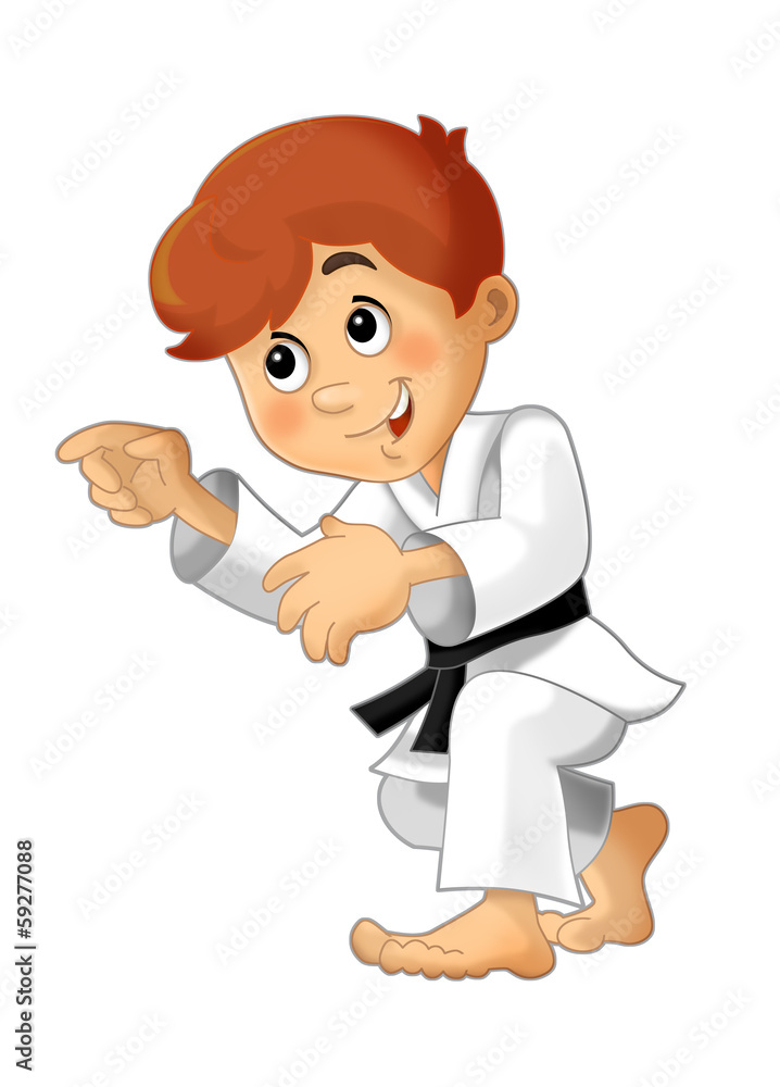 Cartoon child training - illustration for the children Stock ...