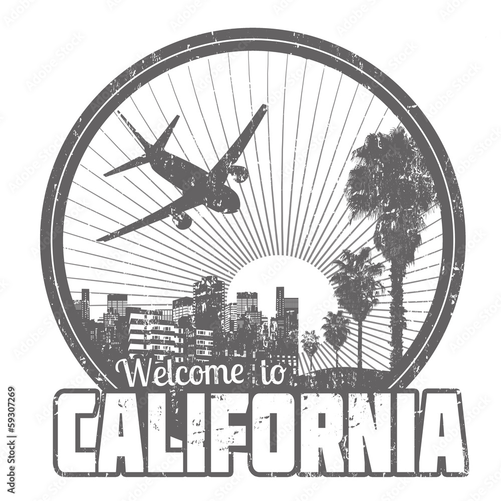 Welcome to California label or stamp Stock-Vektorgrafik | Adobe Stock