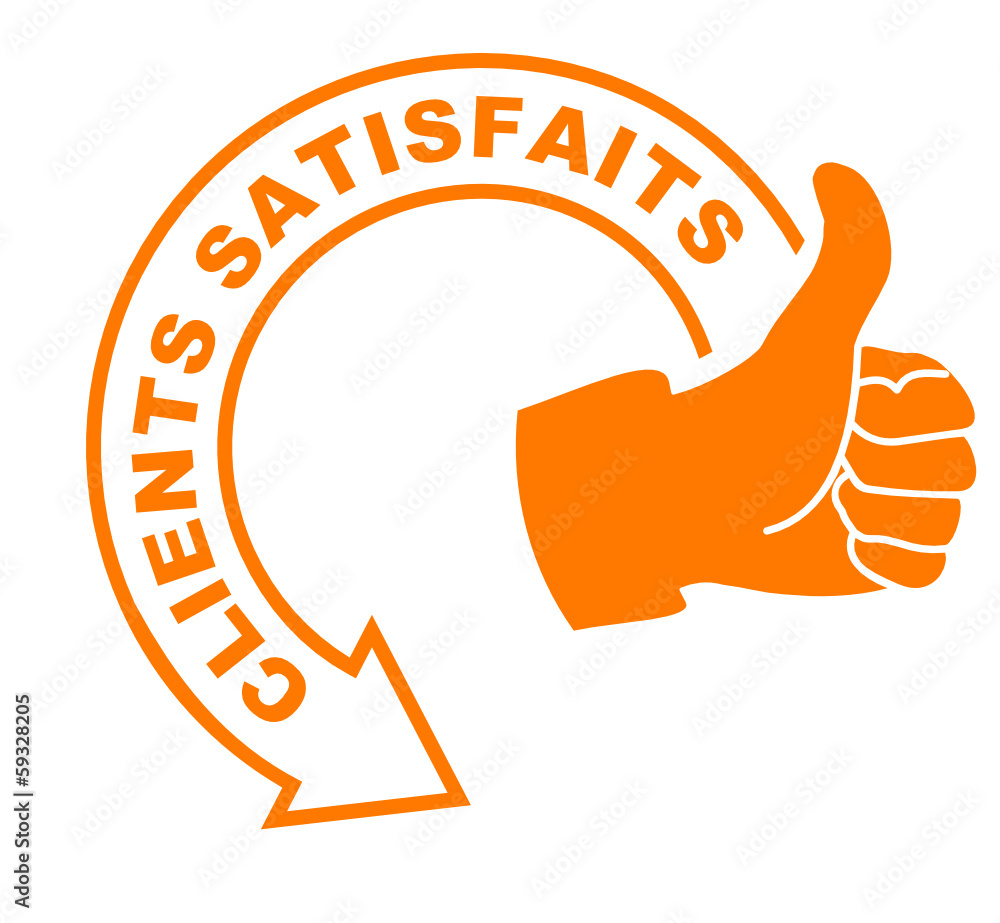 clients satisfaits flèche orange Stock Vector | Adobe Stock